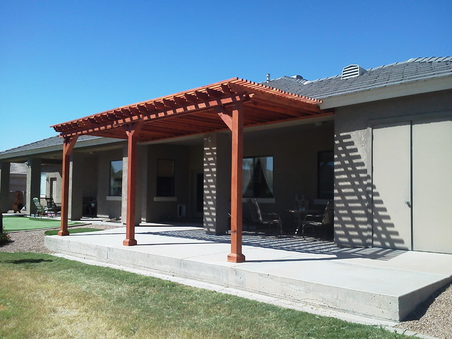 Redwood Pergola - Traditional - Patio - Phoenix - by T&K Construction ...