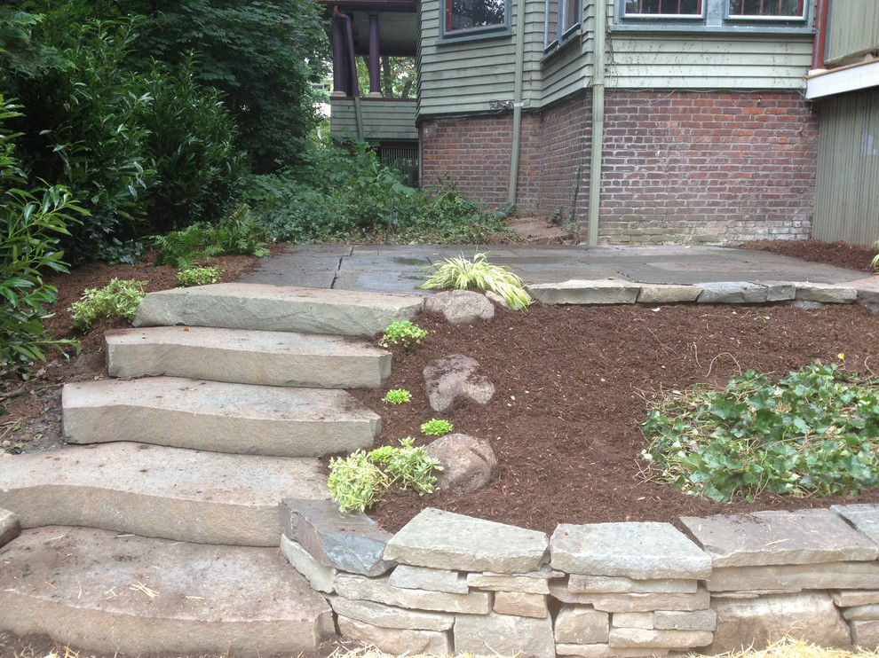 Retaining Walls and stone steps - Traditional - Patio - New York - by ...