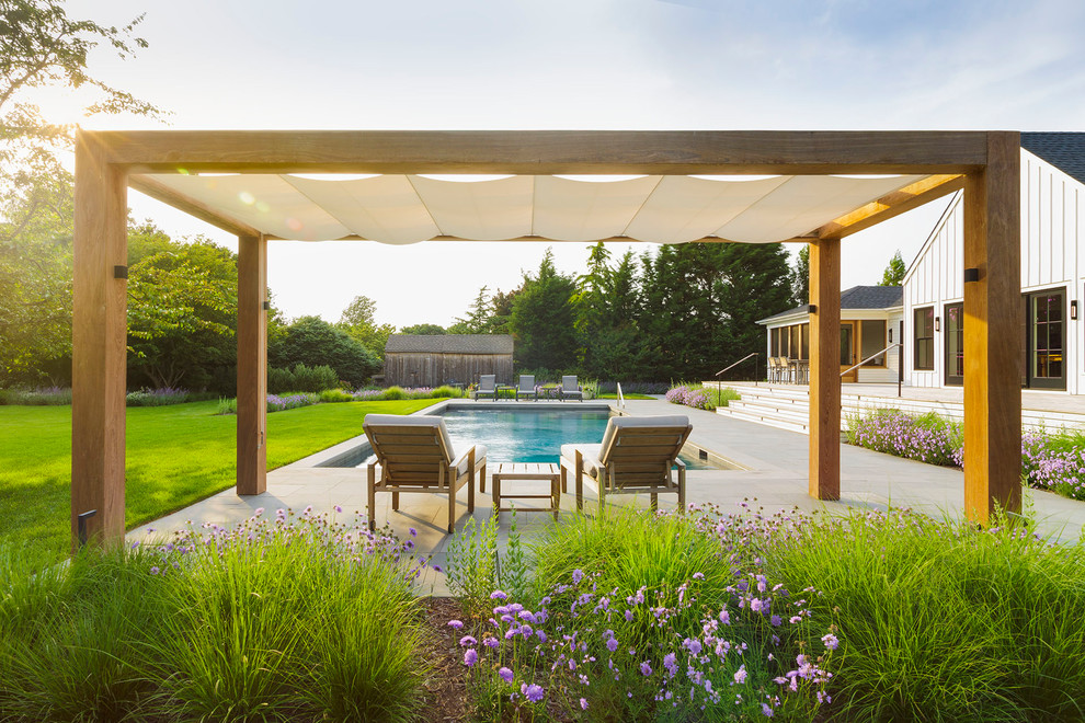 Retractable Shade, Mattituck - Farmhouse - Patio - New York - by ...