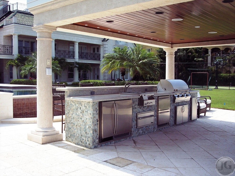 River Rock Kitchen Design on Davis Island - Traditional - Patio - Tampa ...
