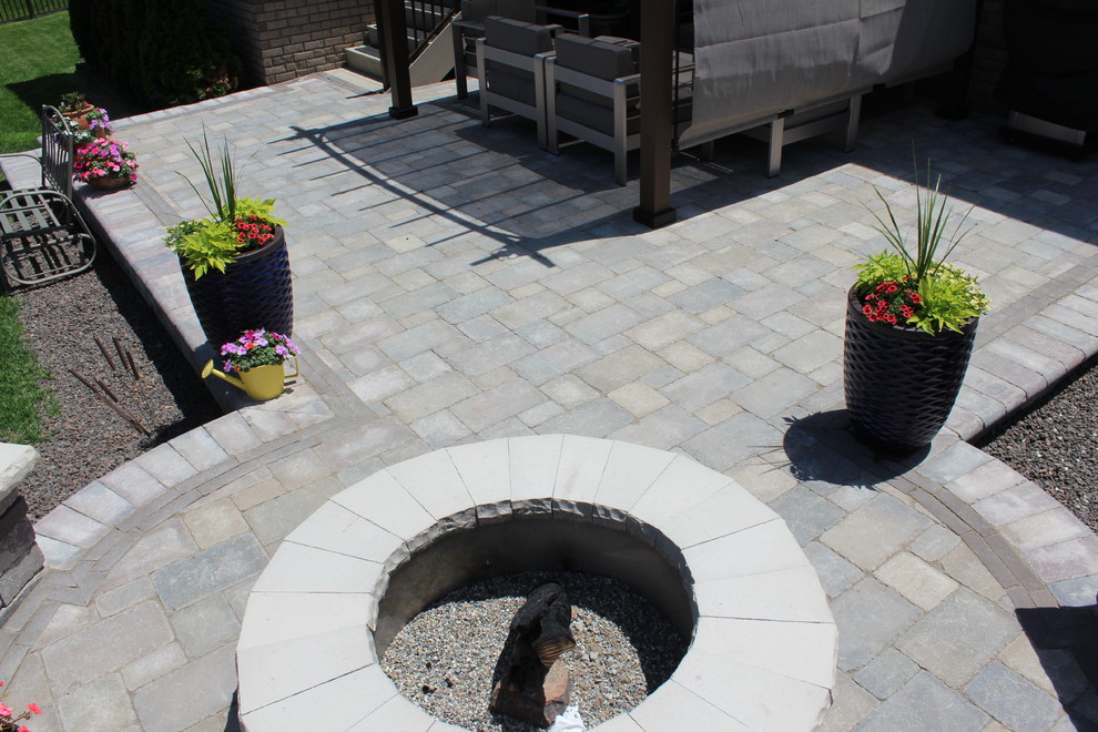 Round Fire Pit + Seating Area - Contemporary - Patio - Detroit - by GLC ...