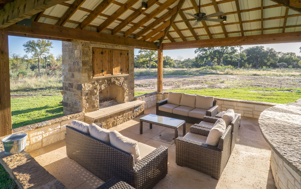 Ruby Ranch Pool w/Waterslide (Cedar) - Rustic - Patio - Austin - by ...