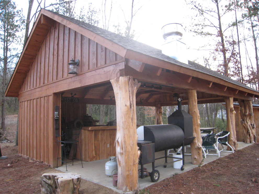 Rustic Cedar Log pavilion - Traditional - Patio - Nashville - by ...