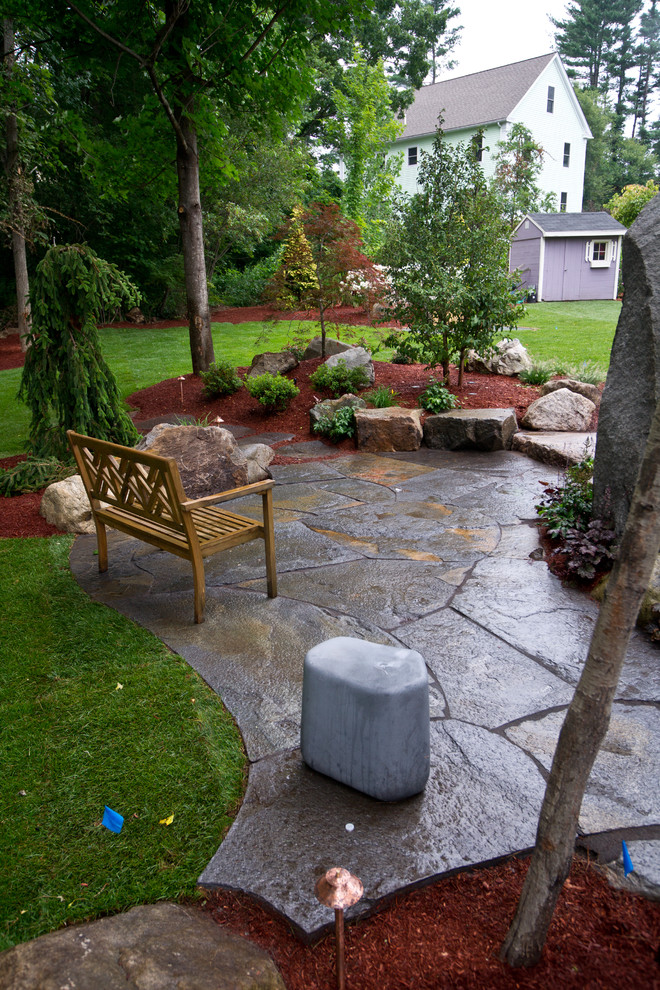 Rustic Fieldstone Patio Oasis - Rustic - Patio - Boston - by Hillside ...