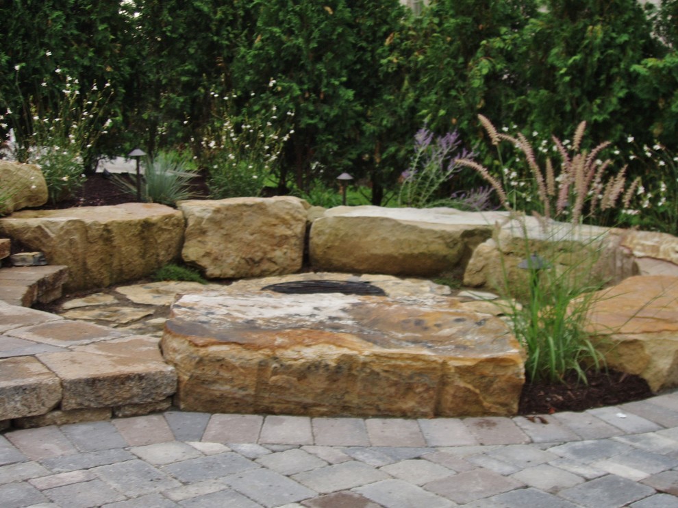 RUSTIC FIRE PIT - Rustic - Patio - Cleveland - by Daniel's Landscape ...