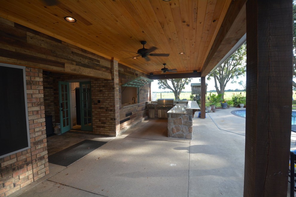 Rustic Outdoor Kitchen - Rustic - Patio - New Orleans - by Backyard ...