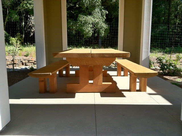 Rustic Pine Slab Dining Table - Rustic - Patio - San Francisco - by ...
