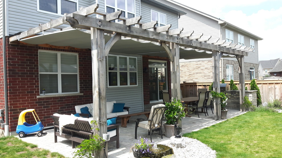 Rustic Shade Pergola with interlock patio - Craftsman - Patio - Toronto ...