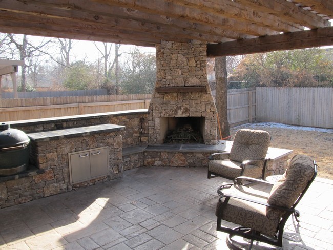 Rustic Wood and Stone Outdoor Kitchen - Rustic - Patio - Other - by ...
