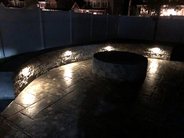 Seating wall with LED lights at night - Patio - DC Metro - by HaiJoe ...
