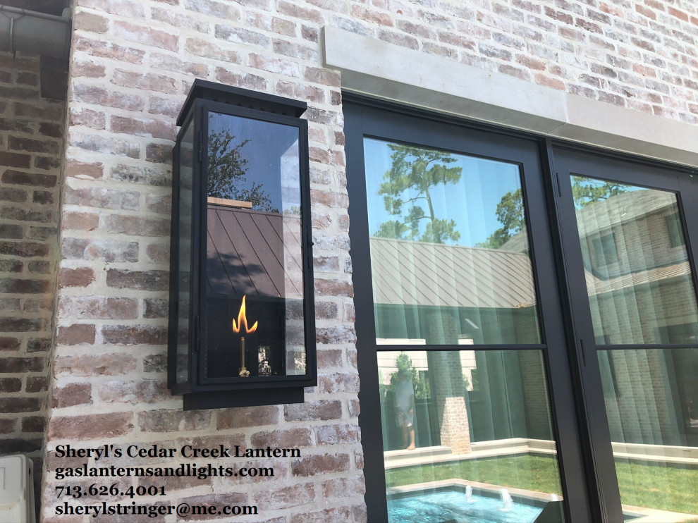 Sheryl's Cedar Creek Transitional Gas Lantern - Transitional - Patio ...