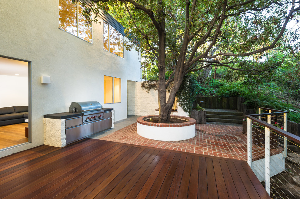 Side Yard Deck & BBQ - Northeast View - Contemporary - Patio - Los ...