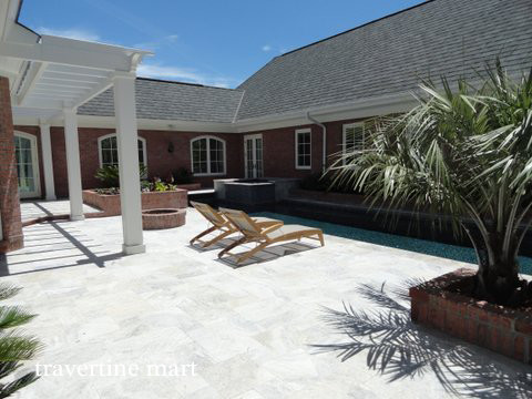 Silver Travertine Pavers - Natural Stone Pool and Patio Pavers ...