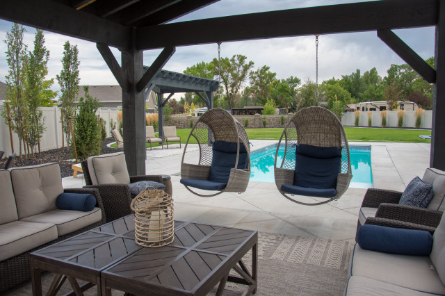 Sloped Shed Roof 2-Tone Pavilion Kit w/Integrated Power Post - Patio ...