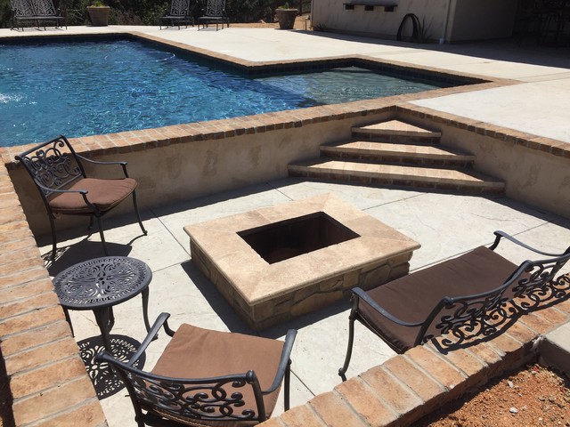 Spanish Rustic features Sunken Fire Pit - Rustic - Patio - Orange ...