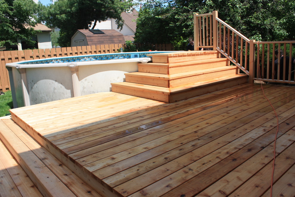 Spring 2012 Platform Deck to Aboveground Pool - Contemporary - Patio ...