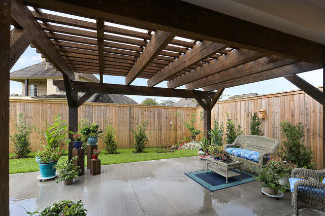 Stained Cypress Pergola - Classique - Terrasse et Patio - Autres ...