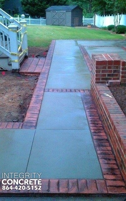 Stamped concrete brick border - Traditional - Patio - Charlotte - by ...