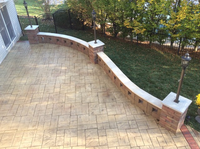 Concrete Patio With Brick Edge