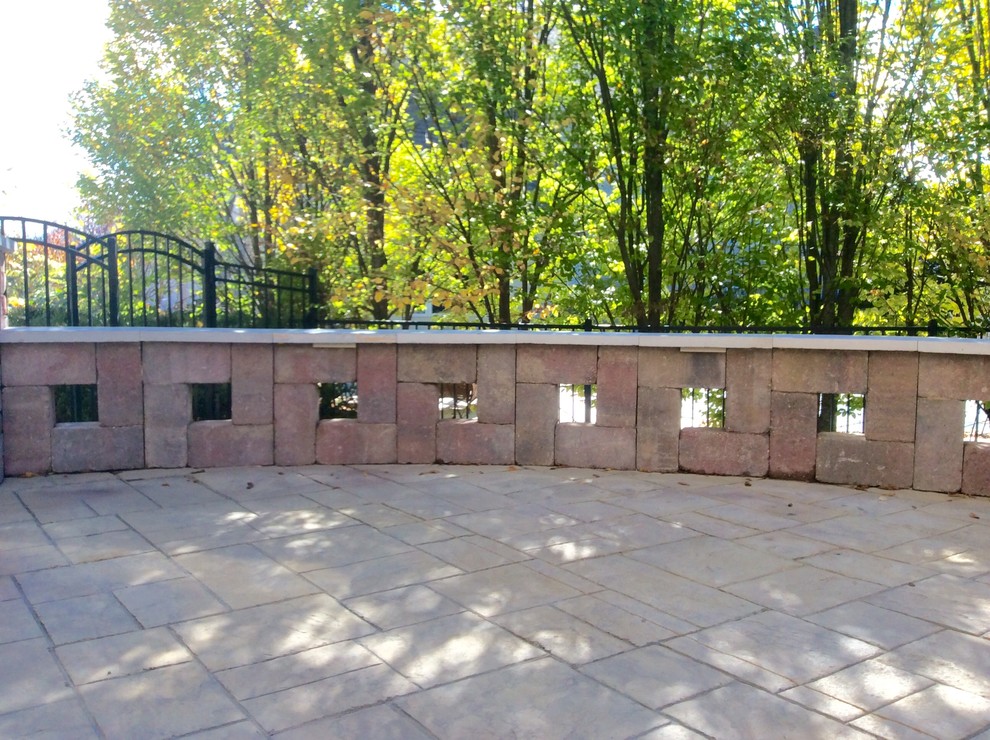 Stamped concrete patio with stamped brick edge. - Mediterranean - Patio ...