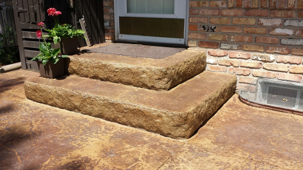 Stamped Concrete Steps and Patio - Rustic - Patio - Other - by Mid ...