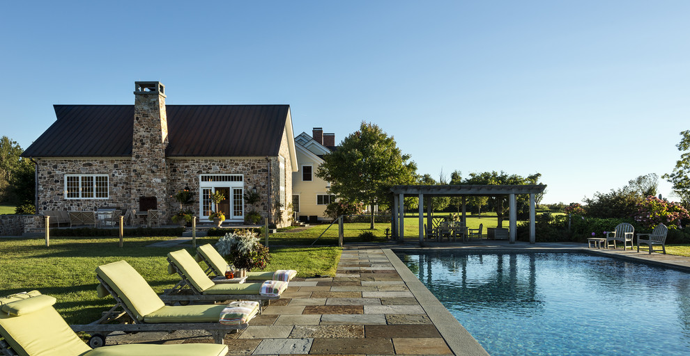 Stone Family Room Addition - Farmhouse - Patio - New York - by Crisp ...