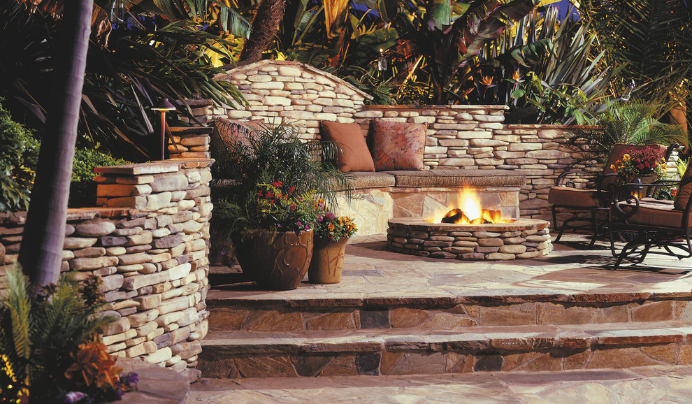 Stone Fire Pit - Mediterranean - Patio - San Diego - by Eldorado Stone ...