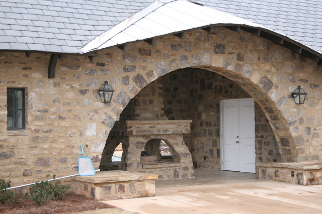 Stone Fireplace in Grotto - Rustic - Patio - Atlanta - by Daco Stone ...
