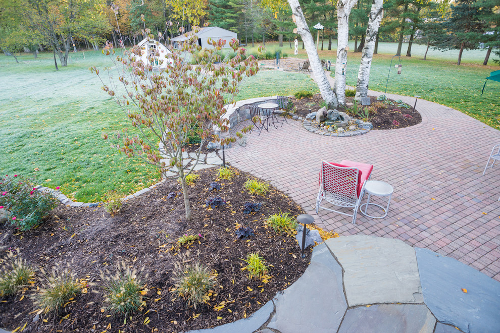 Stone Fountain & Tiered Patio - Traditional - Patio - Detroit - by ...