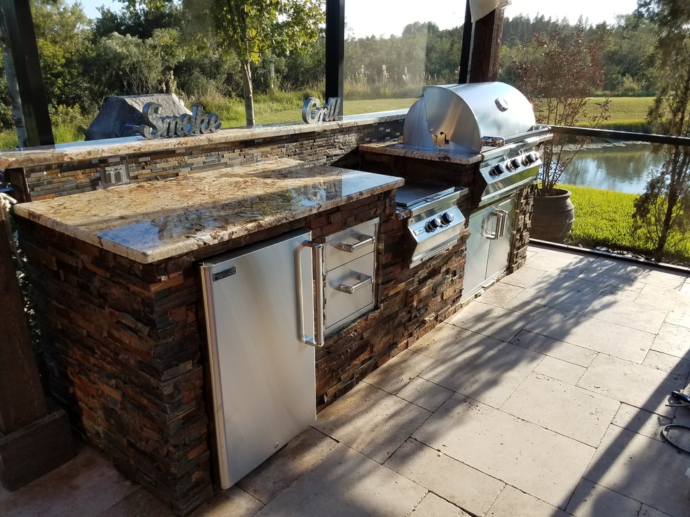 Stone Outdoor Kitchen Wesley Chapel - Rustic - Patio - Tampa - by Stone ...