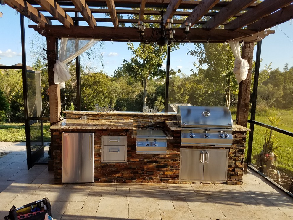 Stone Outdoor Kitchen Wesley Chapel - Rustic - Patio - Tampa - by Stone ...