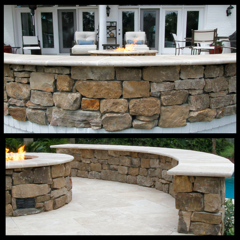Stone Seating Wall - Patio - Other - by Stone Garden | Houzz
