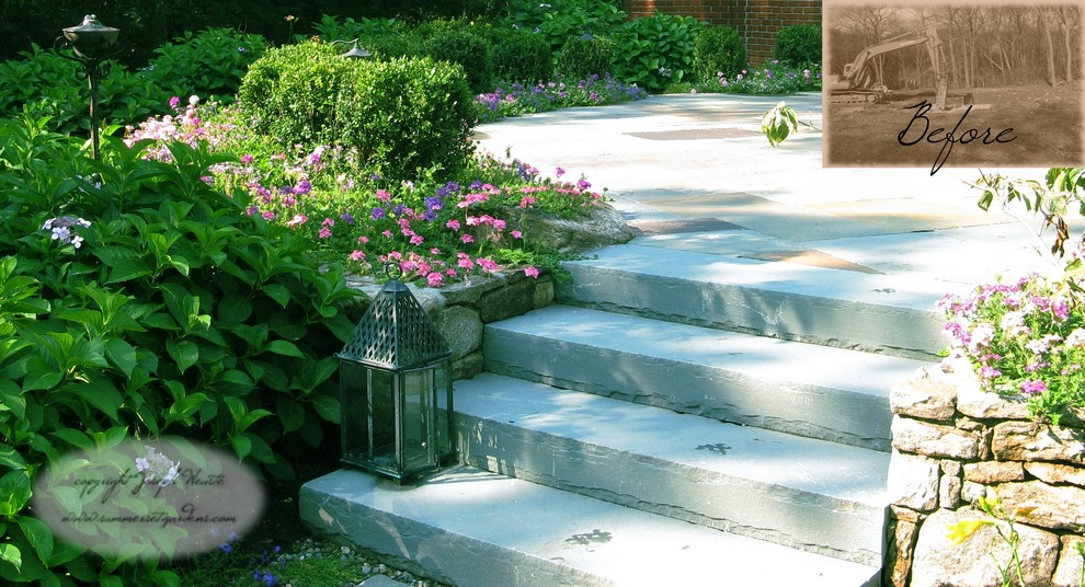 Stone Steps, Flagstone Patio & Plantings - Classique - Terrasse et ...