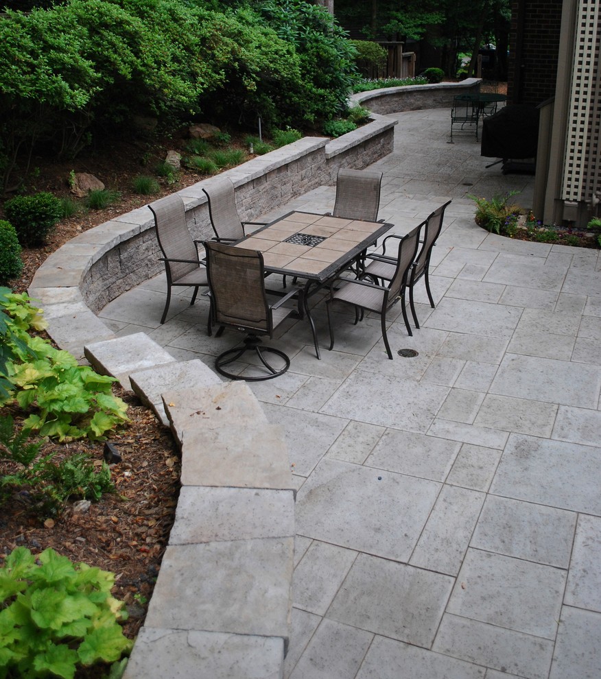 Stone Terraced Pool Deck, Patios, Fountains, Walls, Steps, Pergola ...