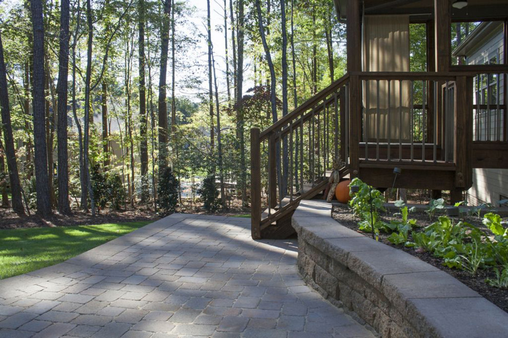 Stone walkway to wood porch - Traditional - Patio - Raleigh - by ...