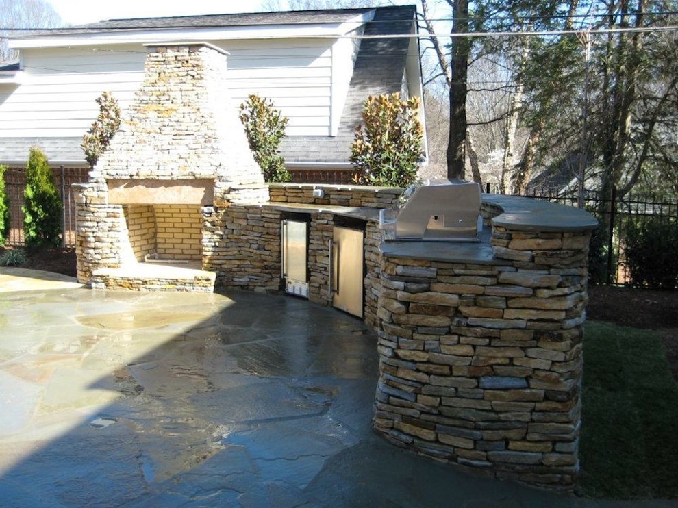 Stonework, Patios and Landscaping - Transitional - Patio - Charlotte ...