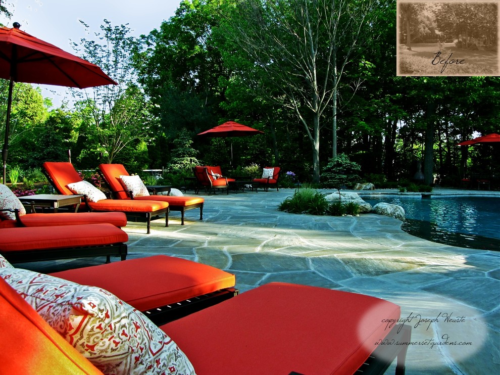 Swimming Pool Stone Patio - Traditional - Patio - Newark - by User ...