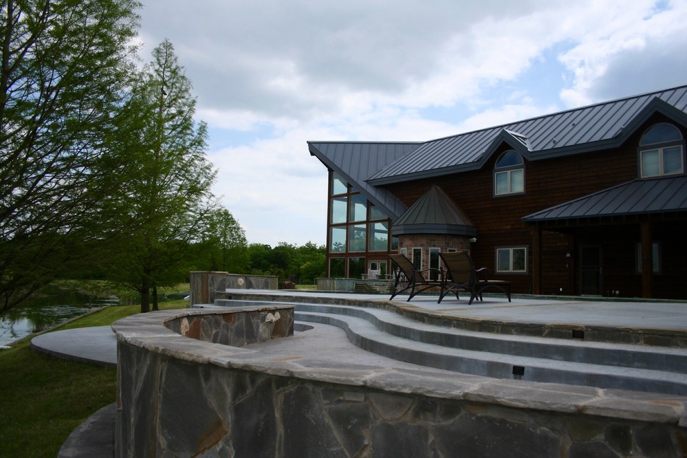 Terrace steps and seat walls - Contemporary - Patio - Dallas - by ...