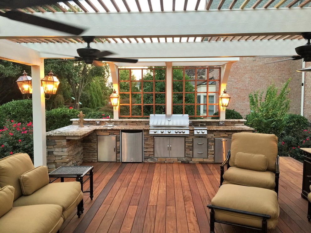 "The Peninsula" Custom Teak Deck, Pergolas, Outdoor Kitchen & Firepit ...