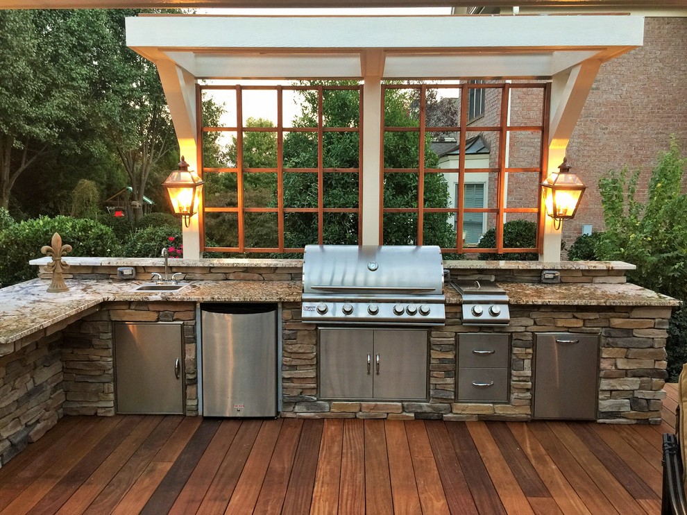 "The Peninsula" Custom Teak Deck, Pergolas, Outdoor Kitchen & Firepit ...