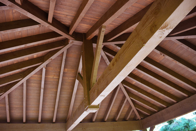 Timber 22' x 24' Hipped Roof Pavilion w/ Integrated Self-Contained ...