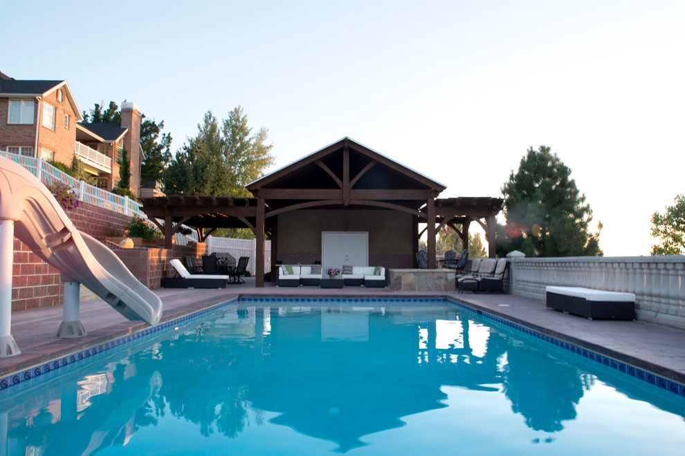 Timber Frame Pool House Pavilion & DIY Pergolas - Southwestern - Pool ...