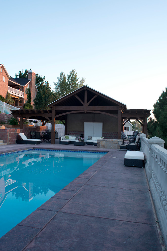 Timber Frame Pool House Pavilion & Pergolas - Southwestern - Patio - by ...