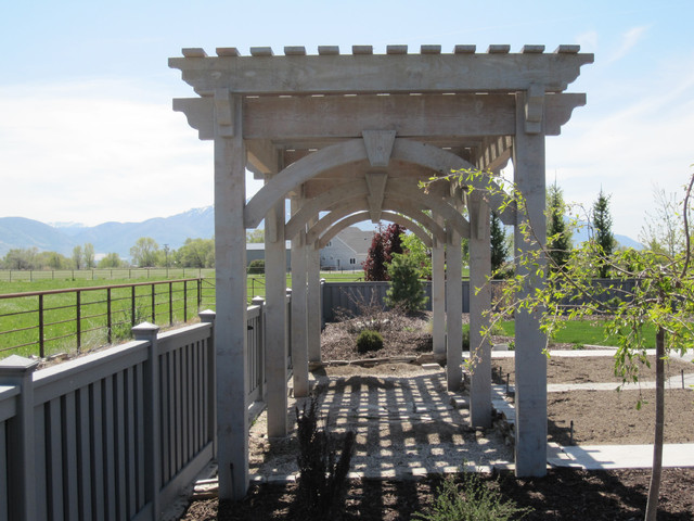 Timber Frame Trellis Garden Arbor Installed For Garden - Modern - Patio ...
