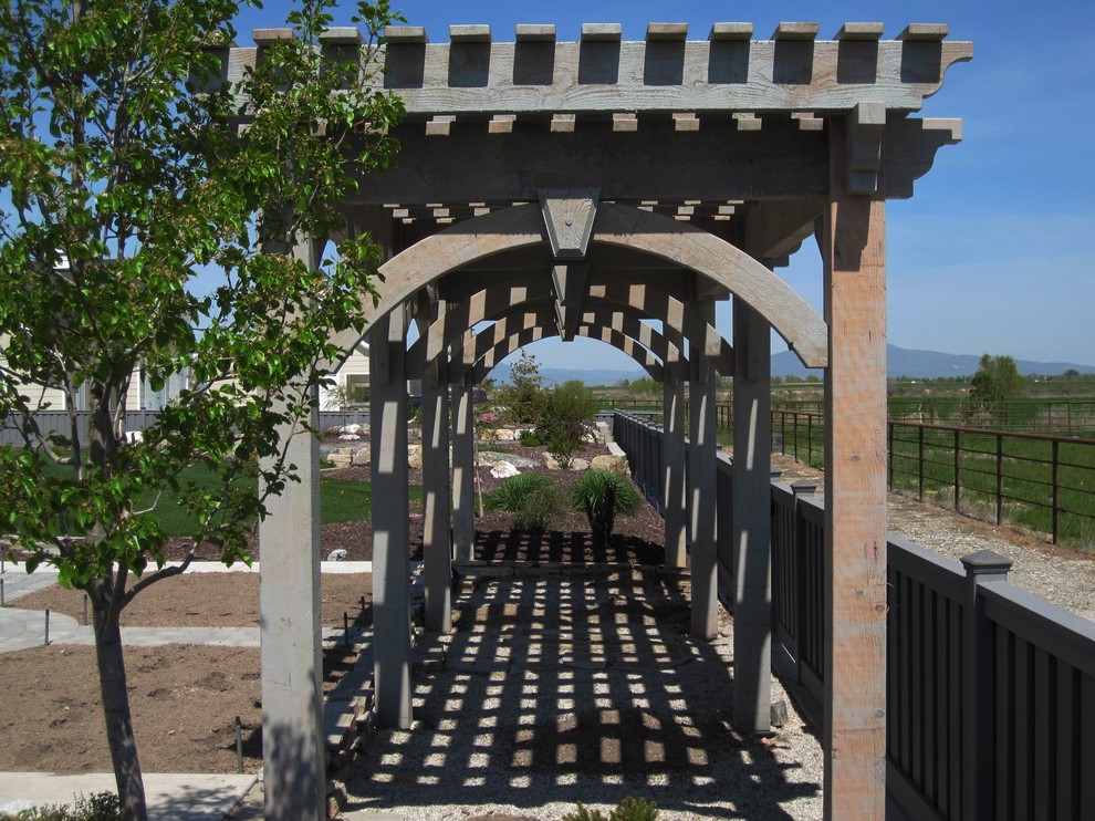 Timber Frame Trellis Garden Arbor Installed For Garden - Modern - Patio ...
