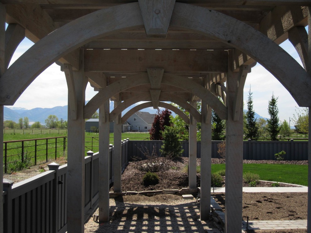 Timber Frame Trellis Garden Arbor Installed For Garden - Modern - Patio ...