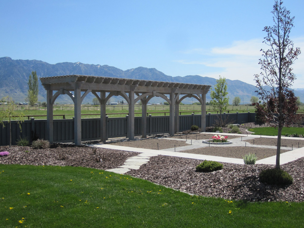 Timber Frame Trellis Garden Arbor Installed For Garden - Modern - Patio ...