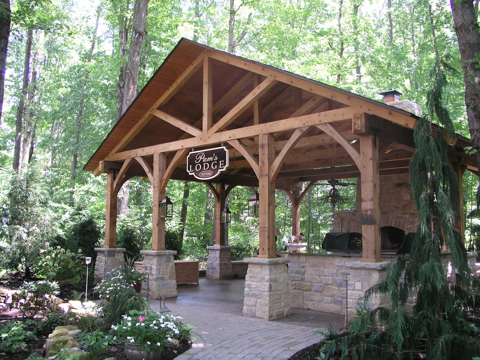 Timber framed outdoor living space - Traditional - Patio - Cleveland ...