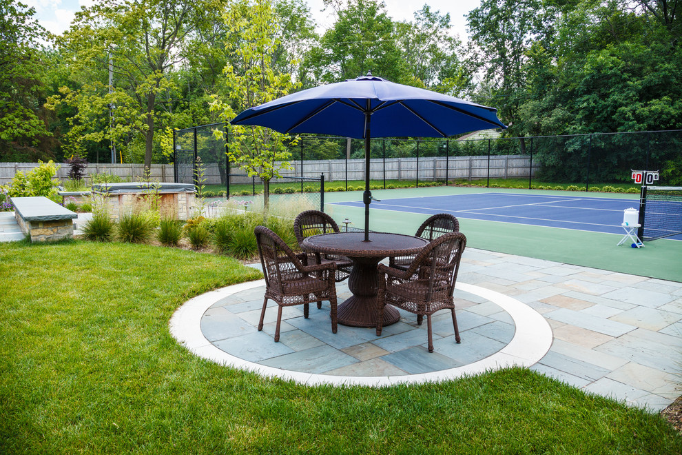 Traditional Tennis Court and Patio - Fox Point - Traditional - Patio ...