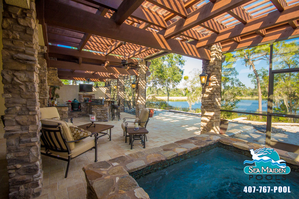 Tuscan Style Outdoor Living Space - Pergola - Mediterranean - Patio ...